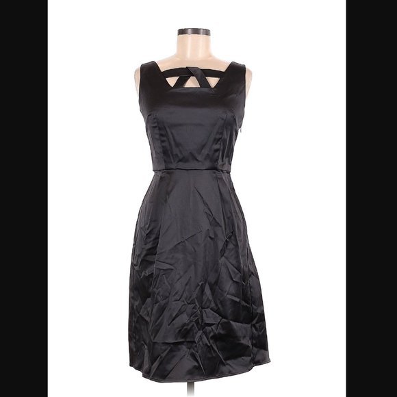 Trashy Diva | Dresses | Trashy Diva Blackdark Gray Satin Sleeveles Lattice Midi Cocktail Dress ...